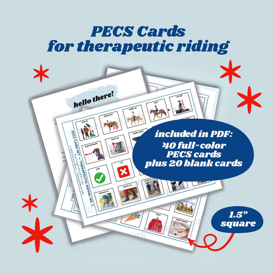 PECS Cards for Therapeutic/Adaptive Riding – Teaching Aids for EAS