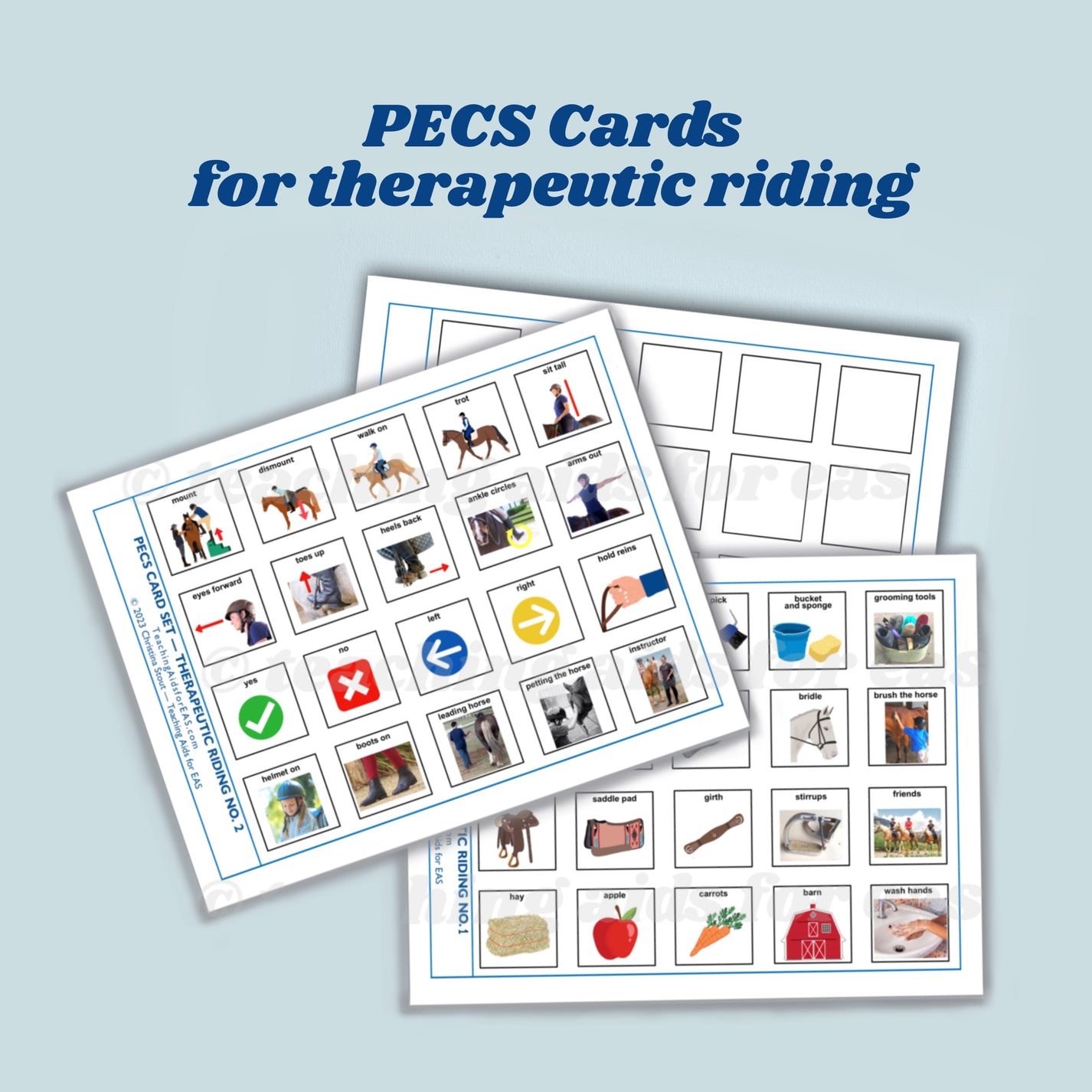 PECS Cards for Therapeutic/Adaptive Riding – Teaching Aids for EAS