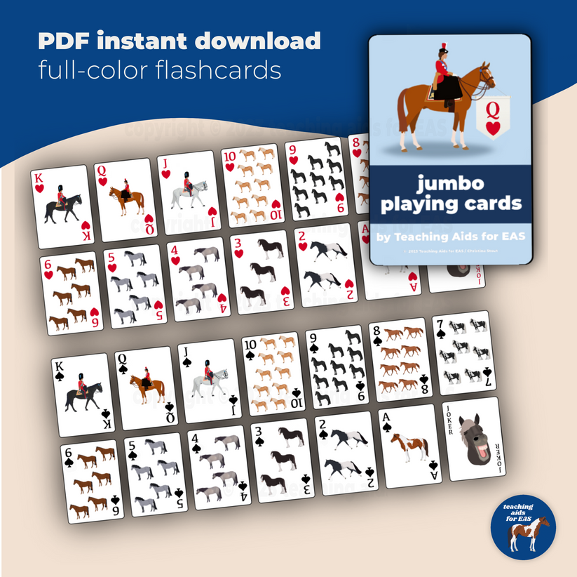 Jumbo Horse Playing Cards for Therapeutic/Adaptive Riding – Teaching ...