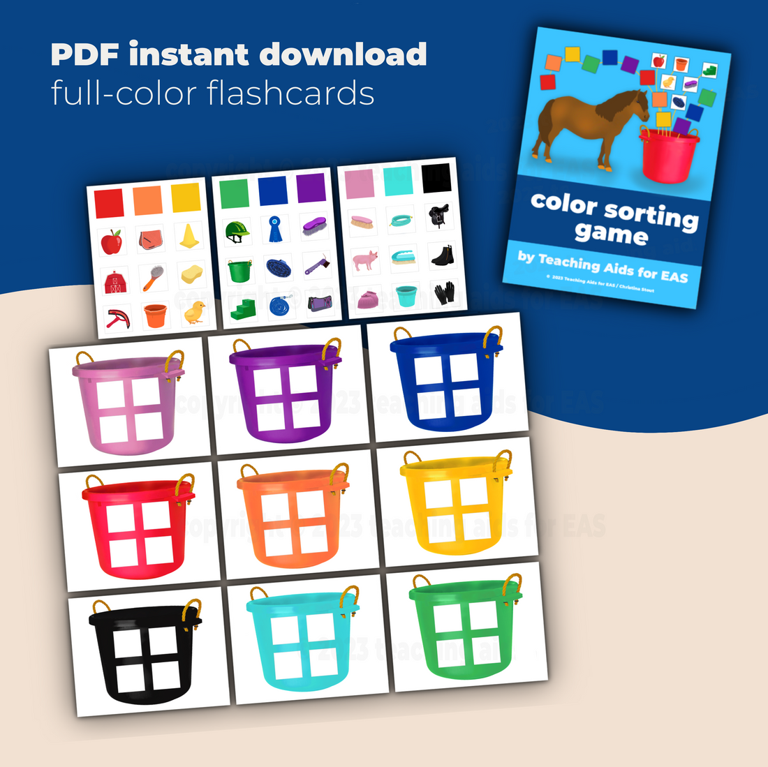 Color Sorting Game for Therapeutic/Adaptive Riding – Teaching Aids for EAS