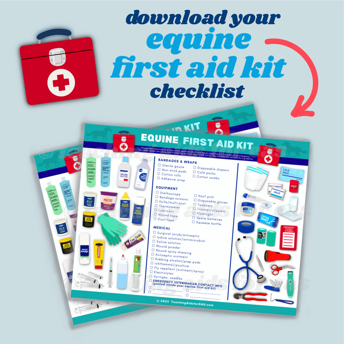equine first aid kit - PDF download – Teaching Aids for EAS